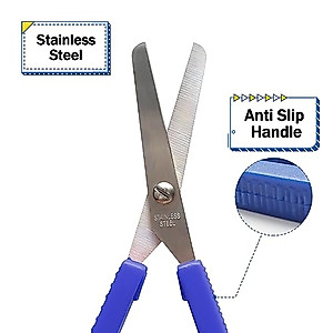 defutay Loop Scissors Colorful Looped Scissor Mini Training Loop Scissors for Children, Special Needs and Elderly, Easy-Open Squeeze Handles, Adaptive Design (Blue)