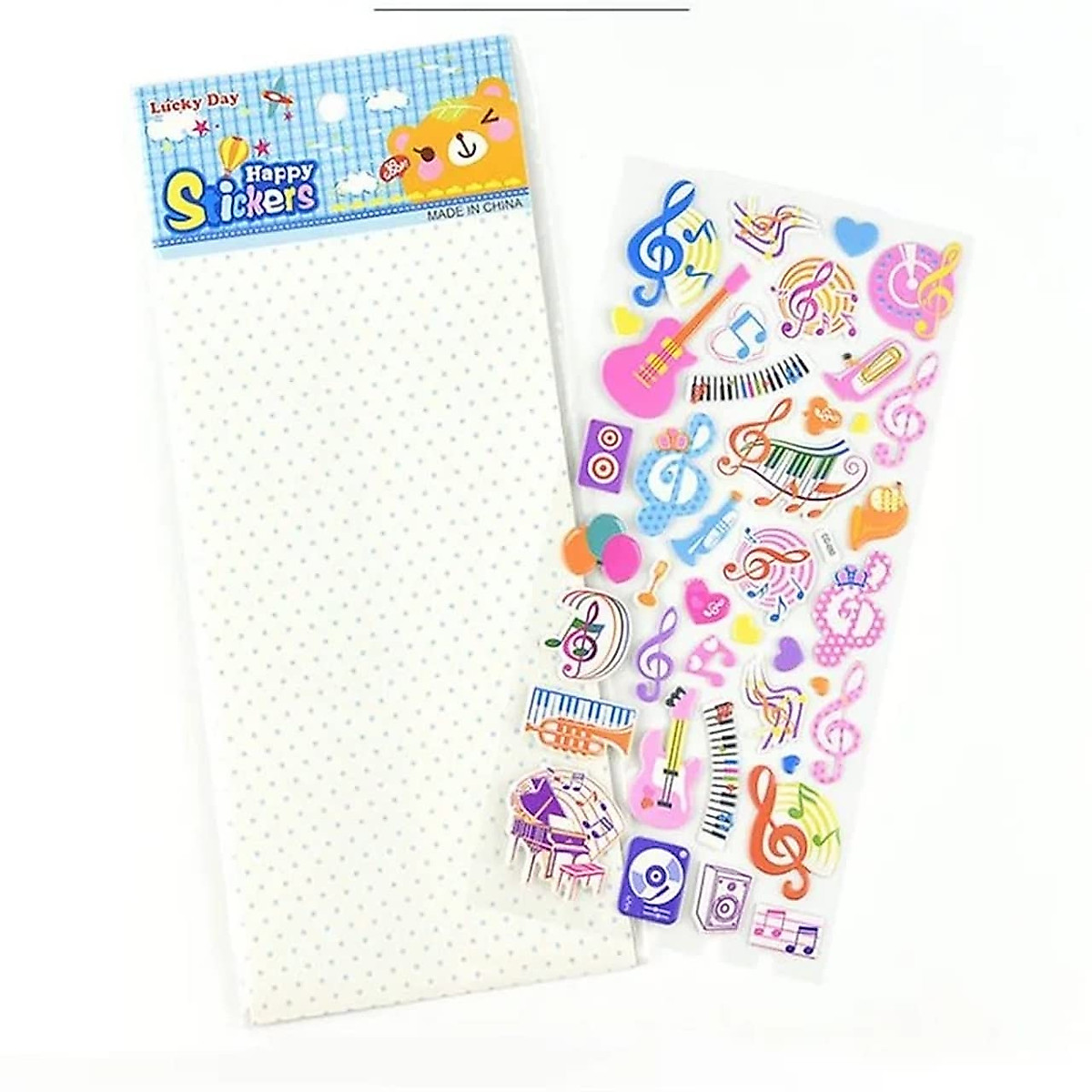 Music Bumblebees Music Notes and Instruments Stickers Type 2 - Music Student's Rewards (Pack of 10)