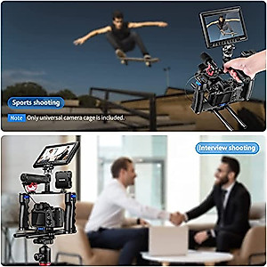 NEEWER Aluminum Alloy Camera Cage, Filmmaking Rig with Top Handle, Dual Grips & Arca Type Base, Compatible with Sony A7S III A7IV A6600 Canon EOS R5C R5 R6 DSLR/Mirrorless Cameras - VS107, Blue
