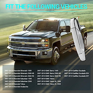 MNJWS Exterior Chrome Door Handle, Rear Passenger Side, Compatible with 2007-2014 Chevy Silverado Suburban Tahoe GMC Sierra Yukon Cadillac Escalade, Replace 22738726 84053450 80547