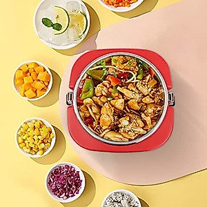 Gdrasuya10 Insulated Soup Carrier Coolers, Commercial 2.5 Gallon Food Warmer Box Large Insulation Barrel Cooler or Hot Carrier for Restaurant, Canteen, Home, Red