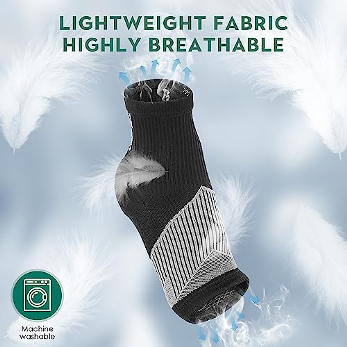 SIATELOO Ankle Brace Compression Socks For Women & Men，2 Pair, Plantar Fasciitis Sleeves with Foot Arch Support Reduces Swelling & Heel Spur Pain(as1, alpha, l, regular, regular,Gray and pink)