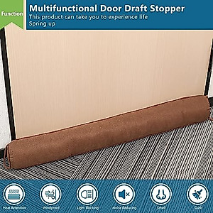 Anze Door Draft Stopper for Bottom of Door 36 inch Weighted Triangle Under Door Cold Air Stoppers Weather Stripping Wind Noise Blocker Door Sweeps, Brown