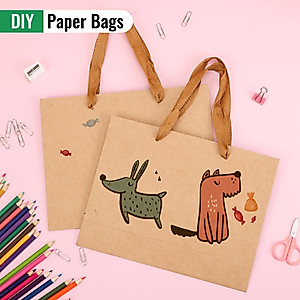 Moretoes 15pcs Gift Bags, Medium Gift Bags with Handles, 10.6"x 3.1"x 8.3" Heavy Duty Wrap Bags for Shopping, Small Business, Bridal Party, Wedding and Holiday