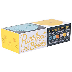 Now Designs Purrfect Kittens Stoneware Shaped Pinch Bowls 2 oz, Set of 6