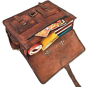 cuero DHK 14 Inch Vintage Handmade Leather Messenger Bag for Laptop Briefcase Best Computer Satchel Distressed Bag