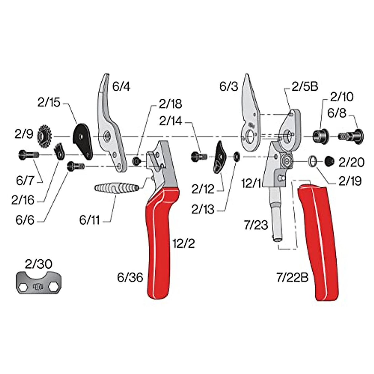 Felco Pruning Shears (F 12) - High Performance Swiss Made One-Hand Garden Pruner with Steel Blade