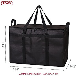 DIOMMELL 3 Pack Large Capacity Insulated Food Delivery Bag, Reusable Grocery Warming Tote Insulation Bag for Hot and Cold Food Beverages Postmates Catering Shopping Groceries Picnic Camping