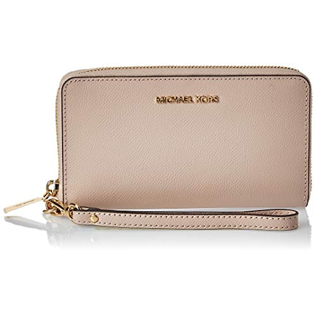 Michael Kors Jet Set Travel Large Flat Multifunction Women's Leather Phone Case Soft Pink One Size