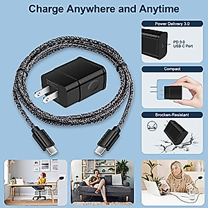 Type C Super Fast Charger for Moto G Play 2023/G Stylus 5G 2022/G Pure/G Power/G 5G 2022/G8/G7 Play/Z4,Motorola Edge 30 Ultra/Edge+ 2022/One 5G Ace/Edge 5G UW,25W PD Fast USB C Wall Charger+6ft Cable