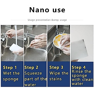 100 Pack Extra Thick Magic Cleaning Sponges - Reusable Eraser Sponge for All Surfaces - Kitchen-Bathroom-Furniture-Leather-Car-Steel - Just Add Water - Melamine - Universal Cleane