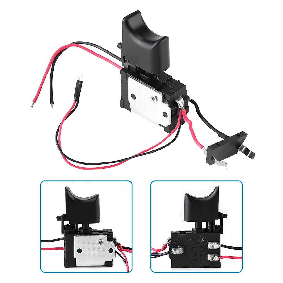 Drill Trigger Switch, Akozon Cordless Drill Speed Control Trigger Switch 7.2 V - 24 V Lithium Battery Cordless Drill Speed Control Trigger Switch with Small Light