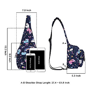 Abberry Unisex Sling Bag Small Crossbody Shoulder Backpack Outdoor Casual Back Pack for Adult(Unicorn)