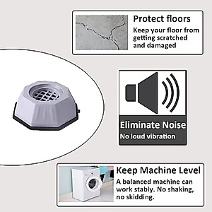 Tillsok Washer and Dryer Pedestals, Anti Vibration Pads Stops Washer Dryer Noise Moving Shaking Walking, Universal Pedestals and Shock Support, 4 PCS
