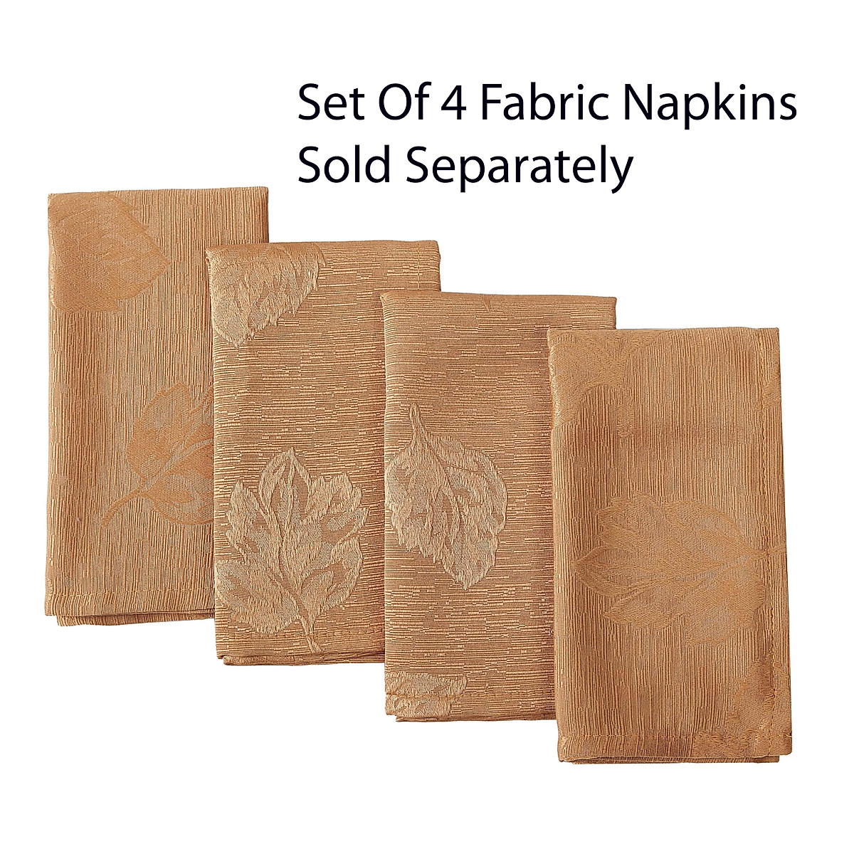 Newbridge Tremont Leaf Damask, Fabric Tablecloth, Swirling Leaves Damask, Print, Soil Resistant, Easy Care Tablecloth, 60 Inch x 144 Inch Rectangle, Gold