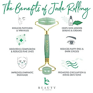 Jade Roller for Face - Skin Care Tools Used With Beauty Products, Jade Face Roller for Face, Small Eye Roller for Puffy Eyes, Face Massager for Women Face Care, Facial Roller Self Care Gifts for Women