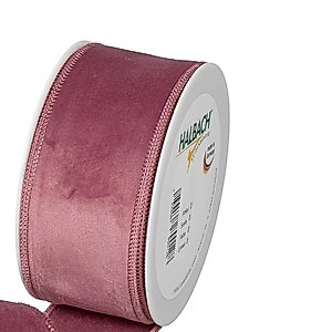 FloristryWarehouse Dusky Pink Christmas Velvet Fabric Ribbon 2 inches Wide on 9 Yards roll. Wired Edge