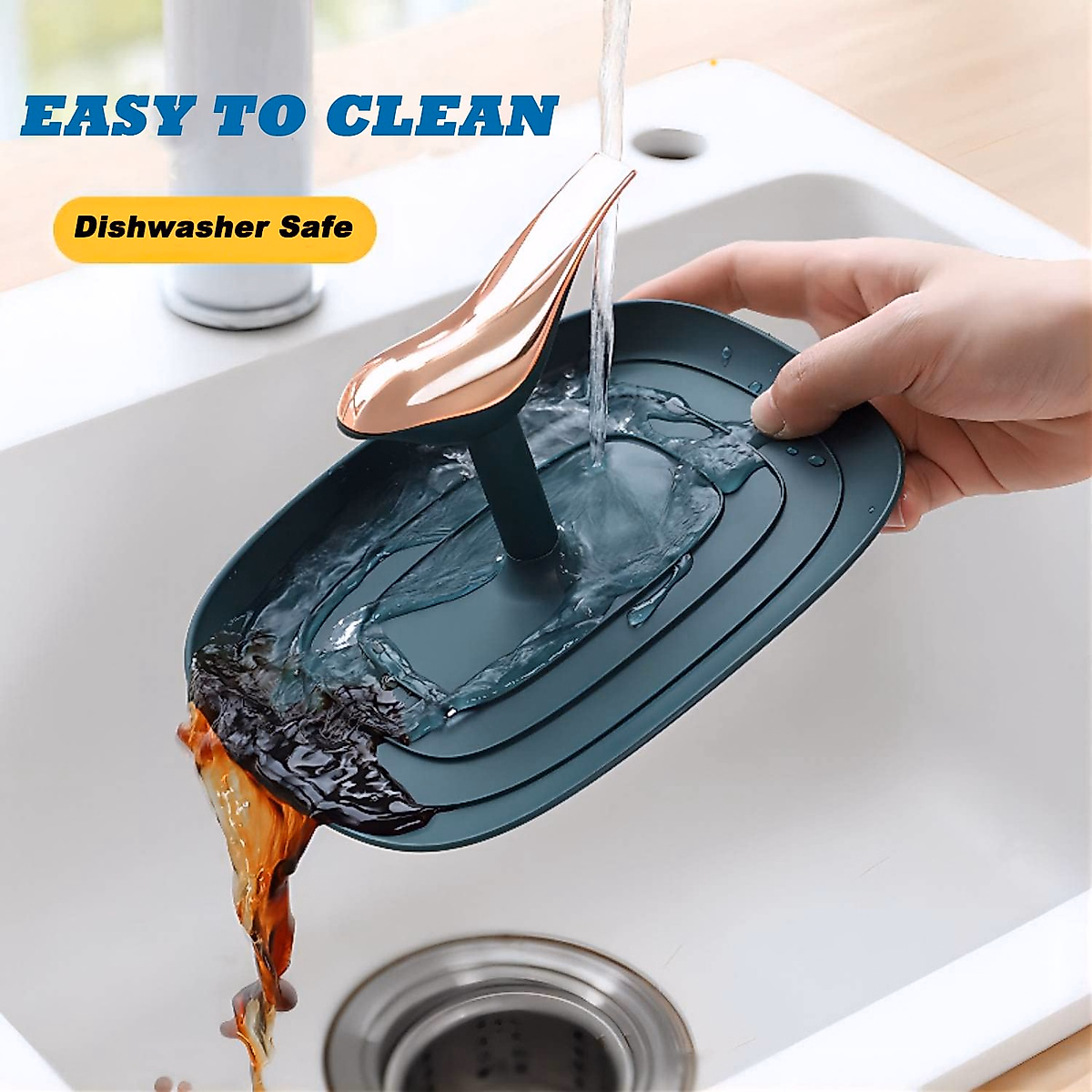 Spoon Rest for Kitchen Counter, Bird-shaped Utensil Rest for Stove Top, Pot Lid Holder Cooking Ladle Spatula and Grill Collapsible Utensil Organizer (White)