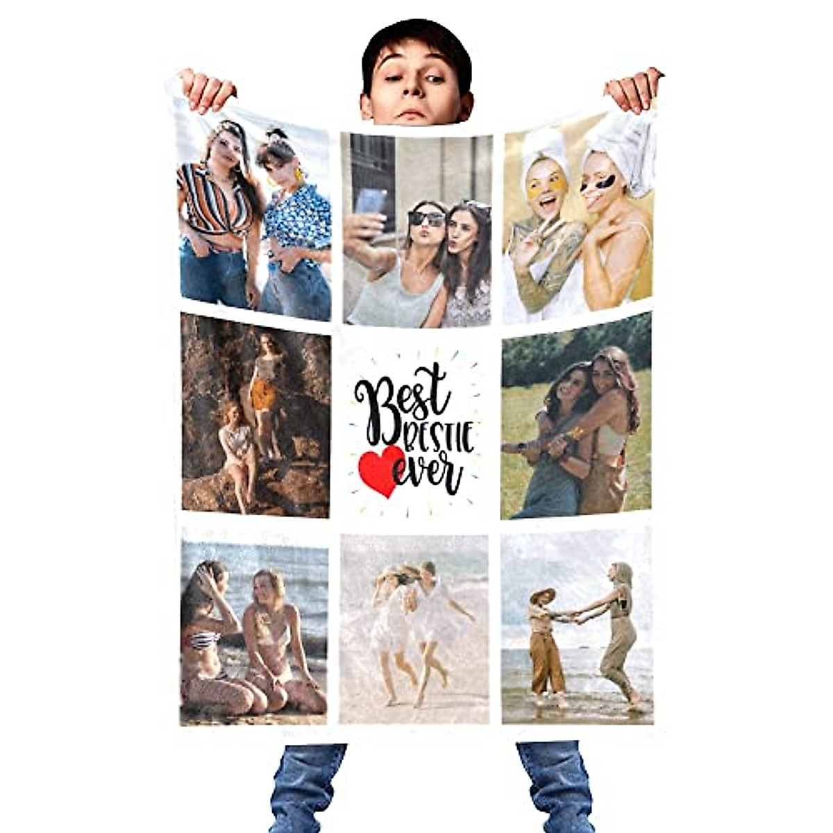 LUHAH Best Bestie Ever Blankets, Custom Blanket Personalized Super Cozy and Comfy Throw Blanket for Sofa, Couch, Bed, 30" x 40"