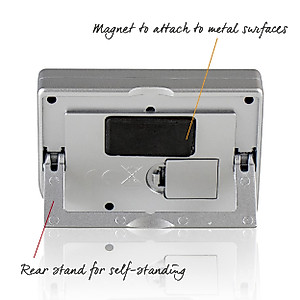 Salter 397 SVXR Electric Timer, Digital Stopwatch, Memory Function, Magnetic or Self Standing, Stick on Fridge, Count Up/Down, 99 Min 59 Sec, Beeper Sound, Start/Stop Button, Grey,1.5D x 5.2W x 7.6Hcm