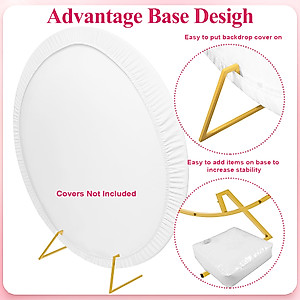 Wokceer Round Backdrop Stand 6FT Circle Balloon Arch Frame Circle Backdrop Stand Gold Round Arch for Wedding Birthday Party Bridal Shower Anniversary Event Ceremony Decoration