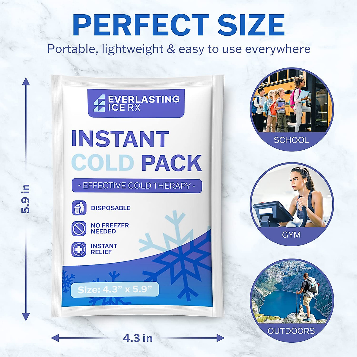 25 Pack - Instant Cold Packs - Instant Ice Packs for Injuries | Disposable Cold Compress Ice Pack for Pain Relief, Swelling, Inflammation, Sprains, Toothache - Cold Pack for Athletes