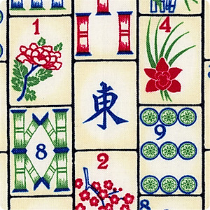 Oriomont Mahjong Tiles Fabric for Quilting by The Yard