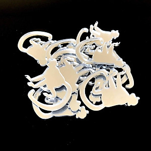 Super Cool Creations Monkey Shaped Crafting Mirrors, Set of 10, Many Colours, Shatterproof Acrylic, Pink Mirror, Pack of 10 x 6cm