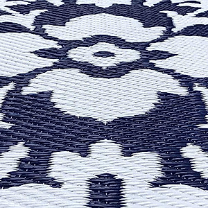 Reversible Plastic Straw, Water Resistant Outdoor Rug 9x12 for Patio, Deck, Porch, Camping, RV | Fade Resistant Outside Area Rugs for Patios | Size 8'10'' x 11'10''