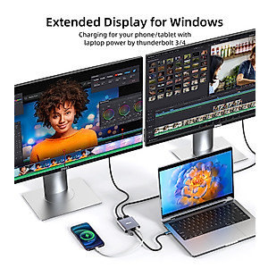 fairikabe USB C to HDMI Adapter Dual 4K@60Hz, 4 in 1 USB C to HDMI Converter with 100W PD Charging USB 3.0, USB C to HDMI Splitter Extended Display Compatible Thunderbolt 3/4