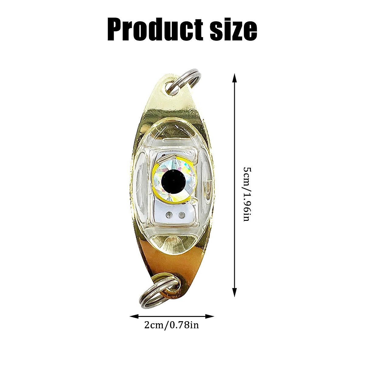 JOJOCY 10 Pack Fishing Lures Fishing Spoons Underwater Flashing Strobe LED Fishing Lights Waterproof Diamond Lights Trolling Lures Halibut Rig Deep Drop Fishing Light