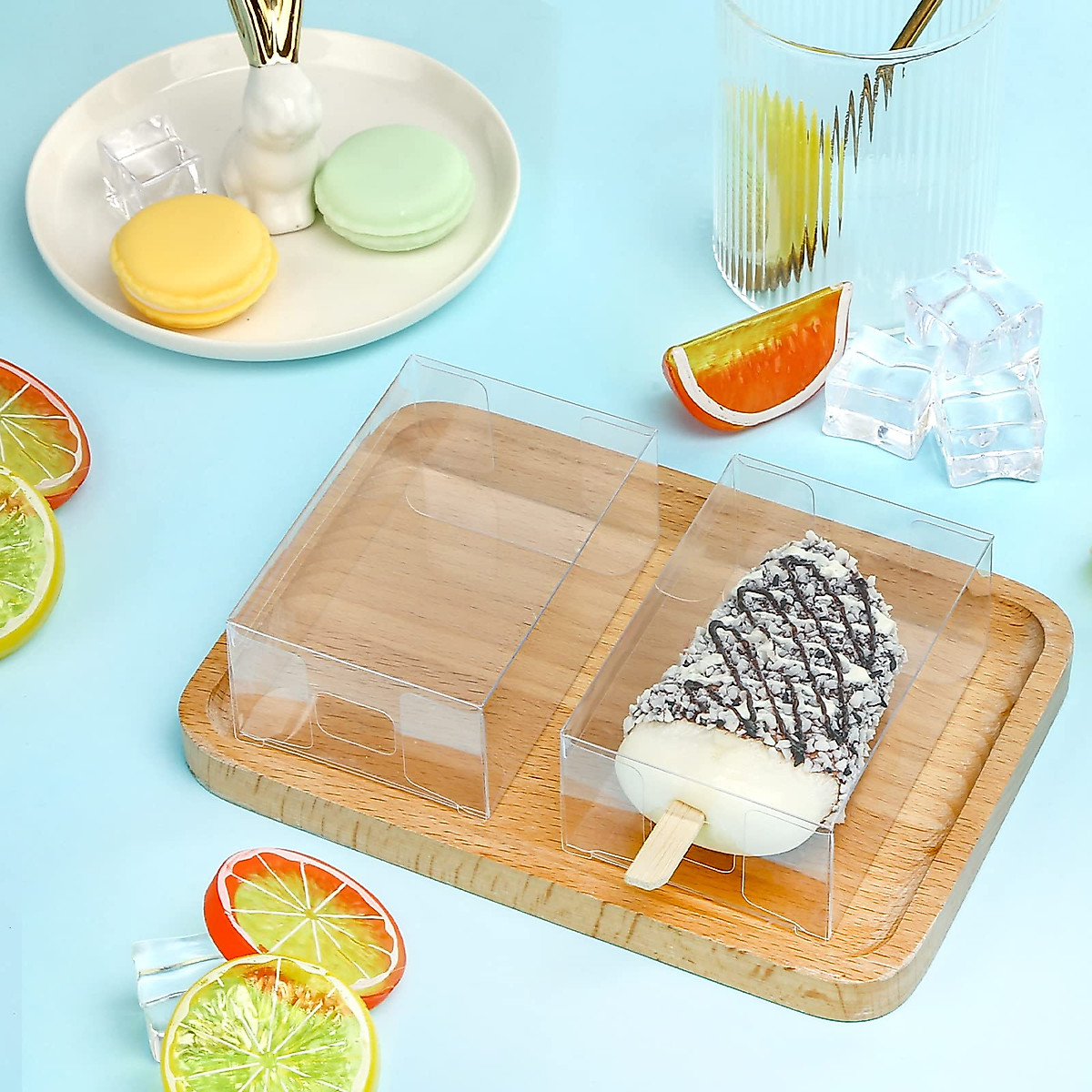 VGOODALL Small Popsicle Clear Box Set, 30PCS Cakesicle Clear Boxes Food Candy Treat Boxes for DIY Baking Wedding Baby Shower Kids Birthday Party