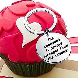 BAUNA Sobriety Keychain Addiction Recovery Jewelry Comeback Key Ring