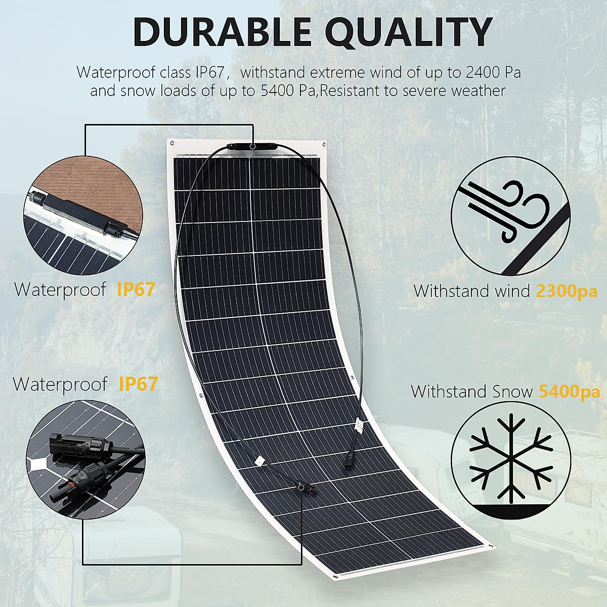 XINPUGUANG 100W Flexible Solar Panels 400w 12V Solar System Kit Monocrystalline Cell Module 40A Controller for Off Grid Solar Battery Charge for RV Boat Trailer Cabin(400W)