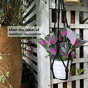 CAMUTKRY Macrame Plant Hanger 23 Inch 2 Pack Indoor for 4 to 6 Inch Plant Pots Brown Holder No Tassels Boho Home Decor