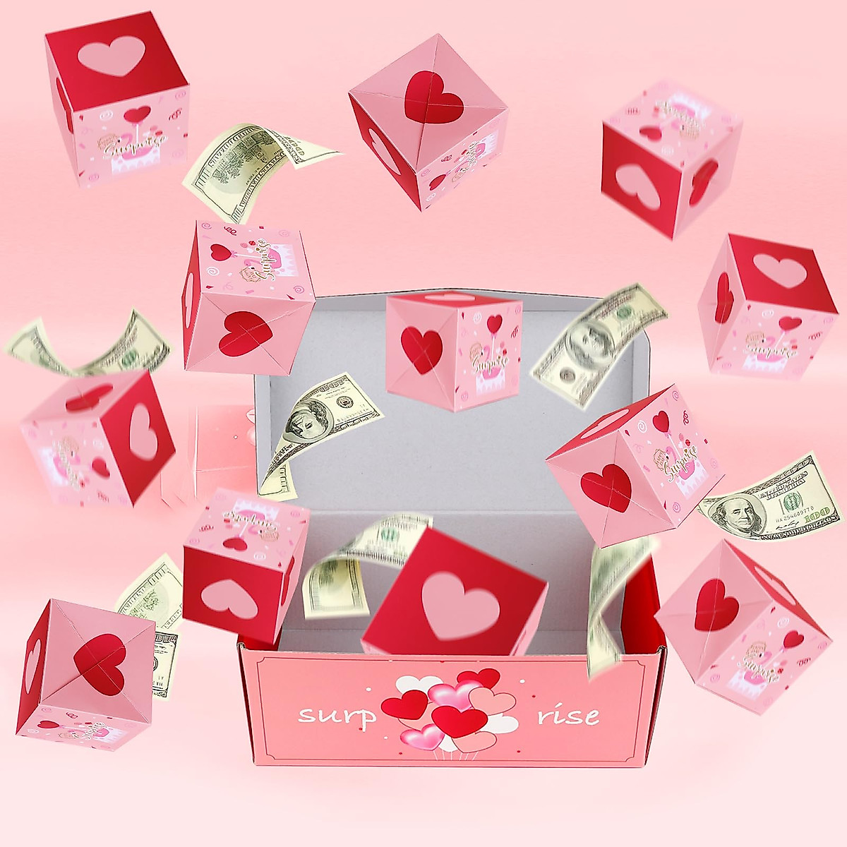 UQM Birthday Surprise Gift Box Explosion, Happy Birthday Exploding Gift Box, Funny Money Box for Cash Gift, Birthday Gifts for Women Men Best Friend Girlfriend Wife Sister…