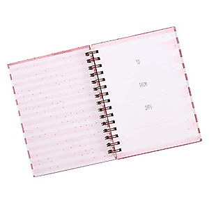 Christian Art Gifts Journal w/Scripture Fearfully and Wonderfully Made Psalm 139:14 Bible Verse Pink Stripe 192 Ruled Pages, Large Hardcover Notebook, Wire Bound