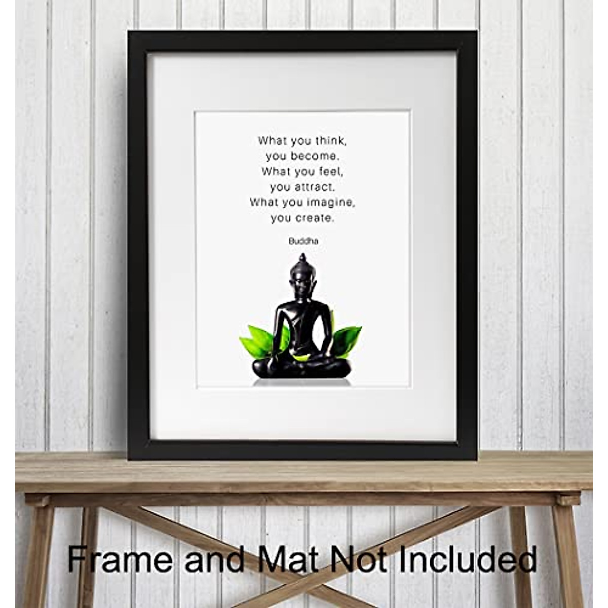 Buddha Quotes Wall Decor - Inspirational Quote Wall Art - Zen Meditation Decor - Buddha Statue Wall Art - Spiritual Gifts for Women, Men - New Age Spa Room Decor - Yoga Wall Art - Buddhism Buddhist