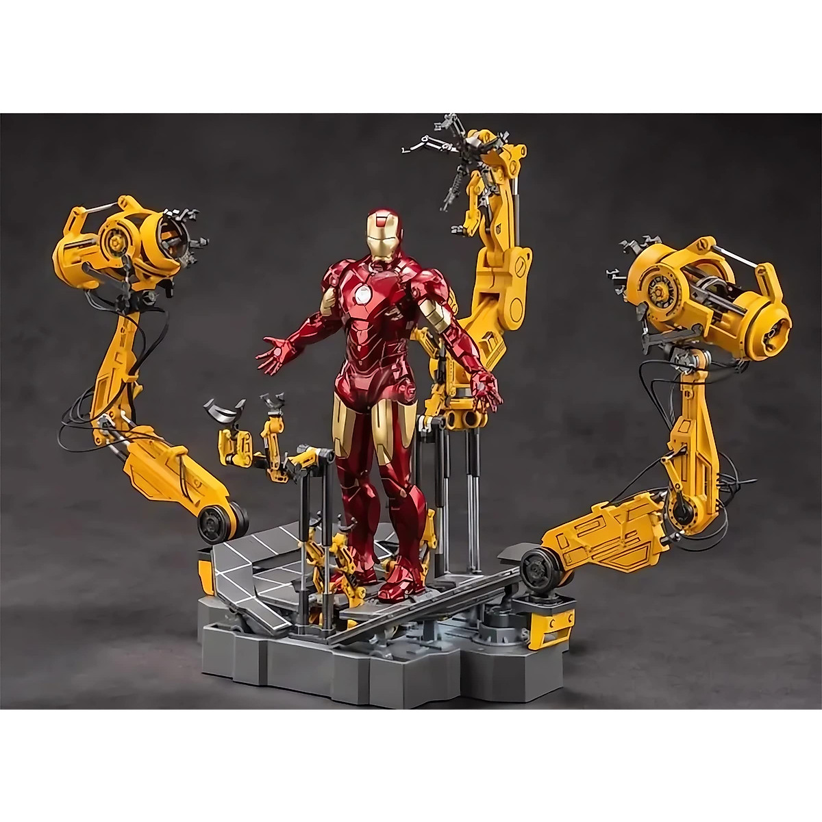 BANOBI Ironman MK4 Suit-up Gantry,7 Inch Action Figure,Collectible Ironman Scence,Light with Platform