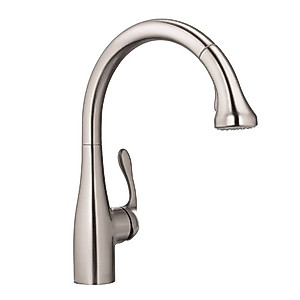 hansgrohe Allegro E Gourmet Stainless Steel High Arc Kitchen Faucet, Kitchen Faucets with Pull Down Sprayer, Faucet for Kitchen Sink, Magnetic Docking Spray Head, Stainless Steel Optic 04066860