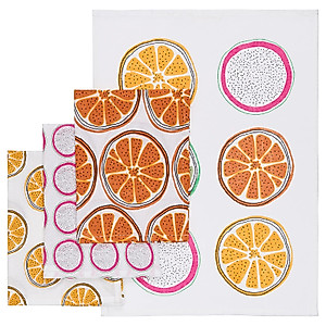 Ikea Tea Towel, Patterned/Orange45x60 cm Set of 4