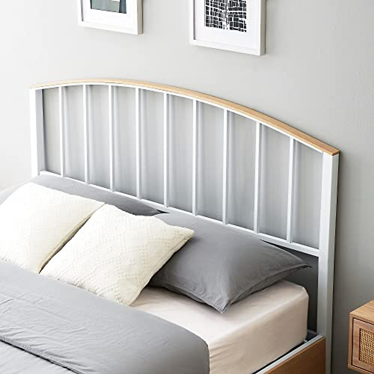 Amyove Queen Size Platform Bed Frame with 4 Storage Drawers, Mattress Foundation with Headboard & Footboard, Metal Platform Bed Steel Slat Support/No Box Spring Needed