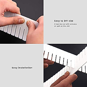 DOBMIT 40PCS Large DIY Drawer Dividers 18.5”x3.54”, Deep Plastic Grid Drawer Storage Organizer for Home Closet Stationary Socks Underwear Scarves Organizer