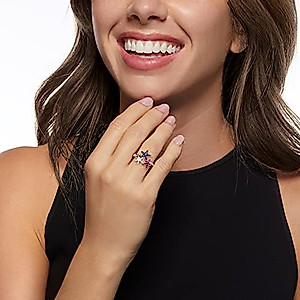 Ross-Simons 0.20 ct. t.w. Sapphire and .20 ct. t.w. Ruby Star Ring With Diamond Accents in Sterling Silver. Size 7