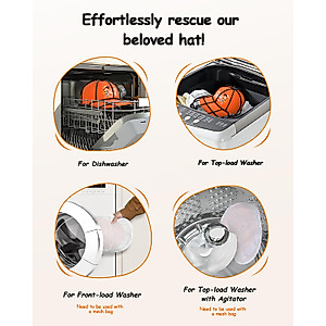 XQXA Hat Washer Cage - No Assembly Needed Hat Cleaner | Perfect Fit for Adult and Kids Hats | Ideal for Baseball Caps | Safe for Dishwasher and Washing Machine | Black, 1-Pack