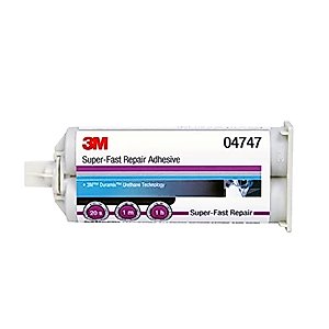3M Super-Fast Repair Adhesive, 04747, Tranlucent Color,Two-Component, Semi-Rigid, Urethane Adhesive, 47.3 mL/1.6 fl oz Cartridge