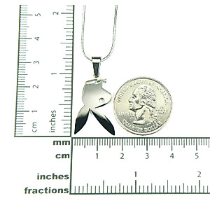 Ann Claridge Upside Down Playboy Bunny Necklace, on 18In Snake Chain, Pure 304 Stainless Steel, Playboy Chain Rabbit Tattoo Symbol Charm Pendant Necklace