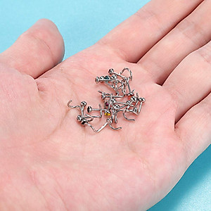 ZS Stainless Steel Nose Studs Nose Rings Hoop 20G Nose Bone/L Shaped/Nose Screw Rings Set Body Jewelry Piercing Fake Nose Rings for Women (F Set)