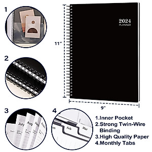 Planner 2023 - Weekly and Monthly Planner 2023, 9” × 11”, Planner 2023 from Jan 2023 to Dec 2023, Inner Pocket, Premium Paper, Twin-wire Binding, Make Your Life Productive