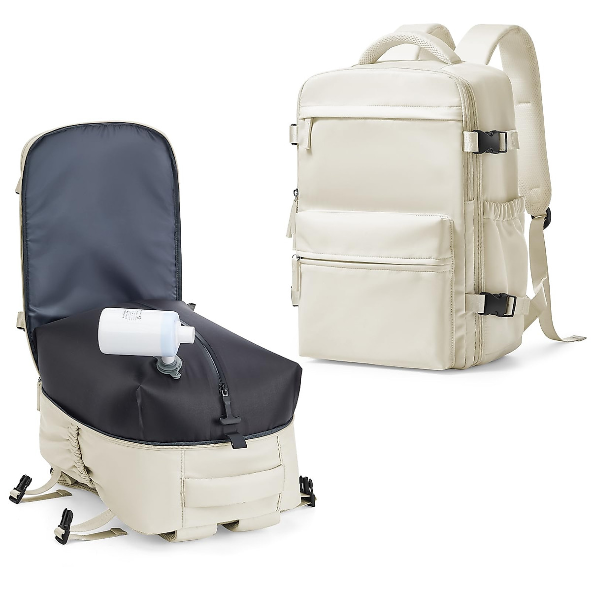 KEYEMP School Backpack for Women, Laptop Backpack 15.6 Inch College School Bag, Cute Aesthetic Travel Daypack with15.6 inch Compartment, High Middle School Bookbag for Girls Students, Light Green